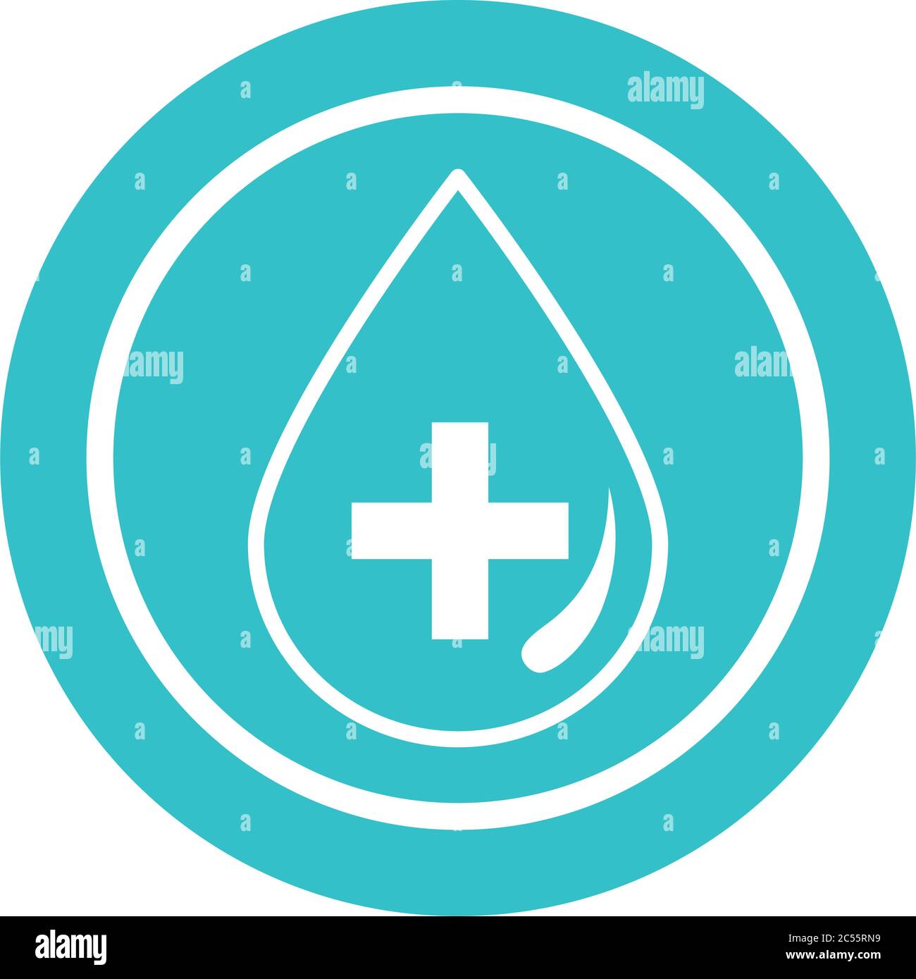medical water drop health liquid blue block style icon vector ...