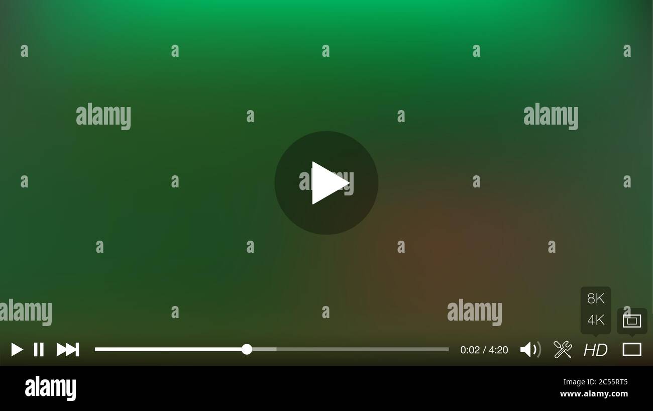 Video Player Window with Menu and Buttons Panel Vector Stock Vector ...
