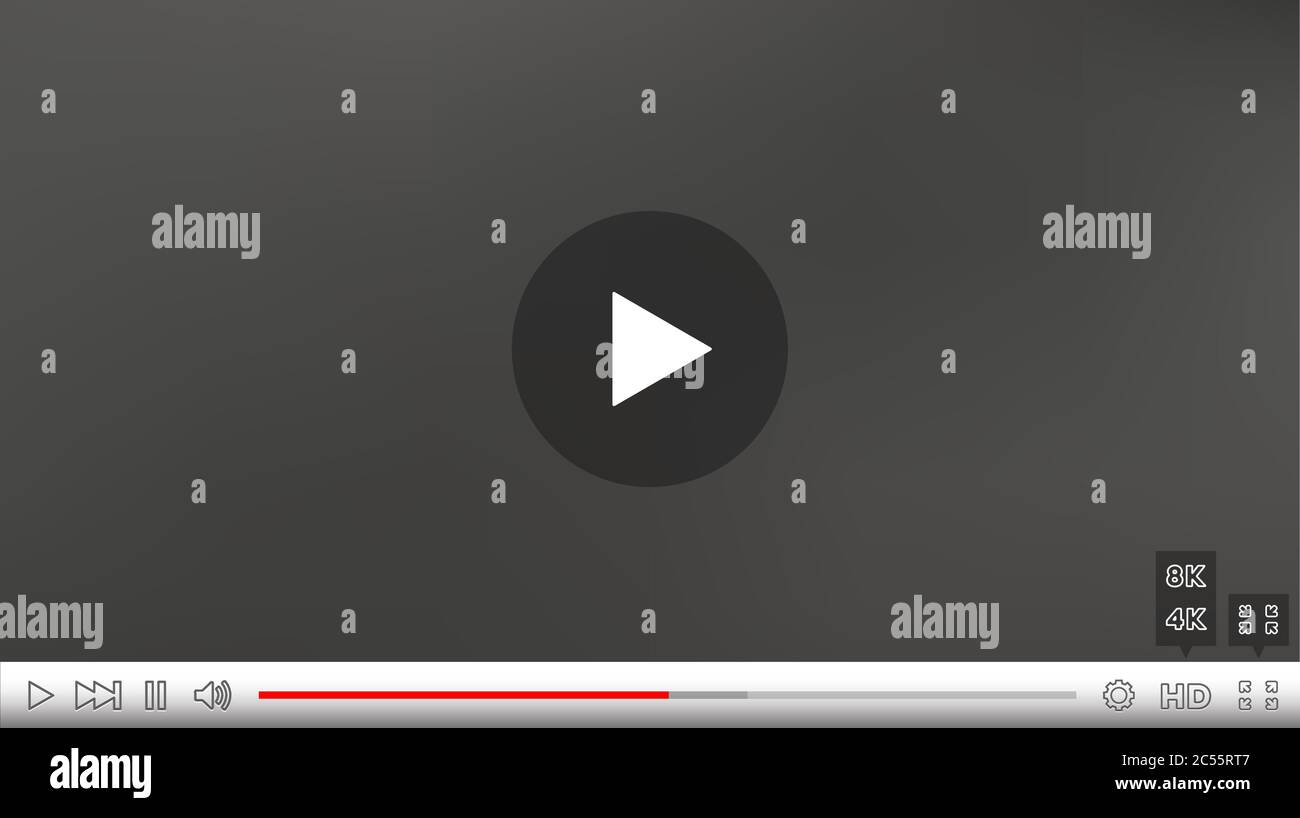 Video Player Window with Menu and Buttons Panel Vector Stock Vector ...