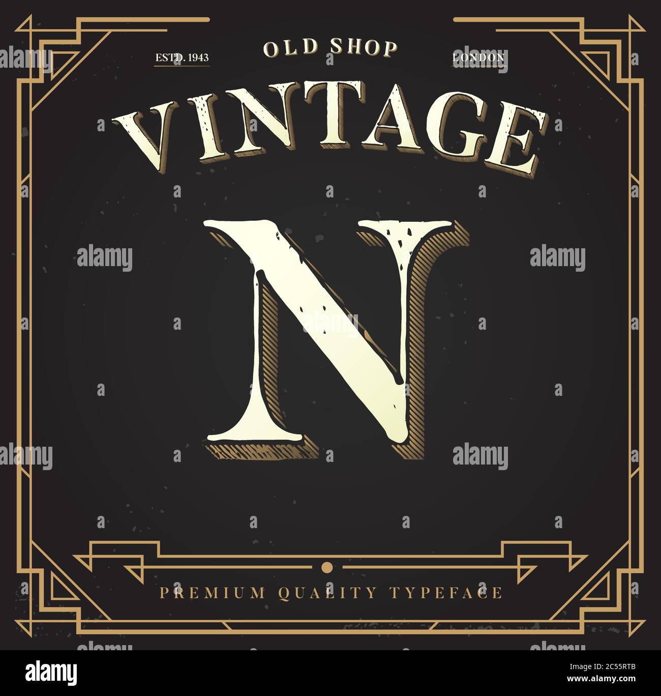 Alphabet Vector Font. Letter with Classy Stylish Background Stock ...