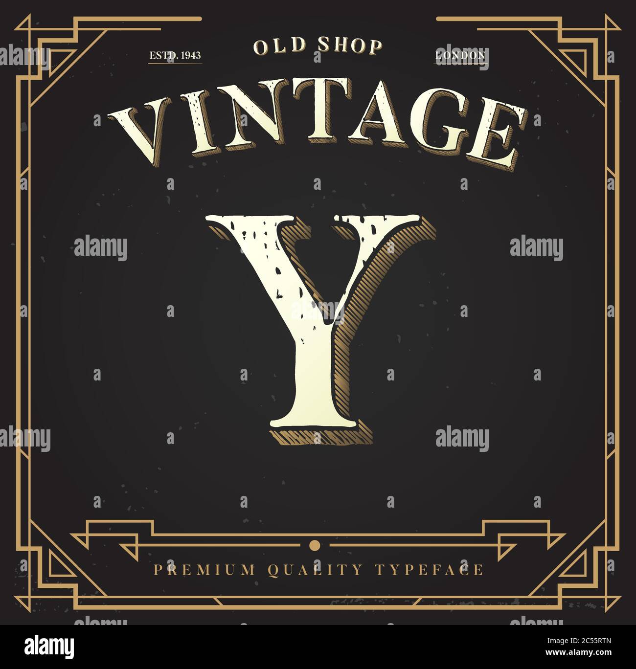 Alphabet Vector Font. Letter with Classy Stylish Background Stock ...