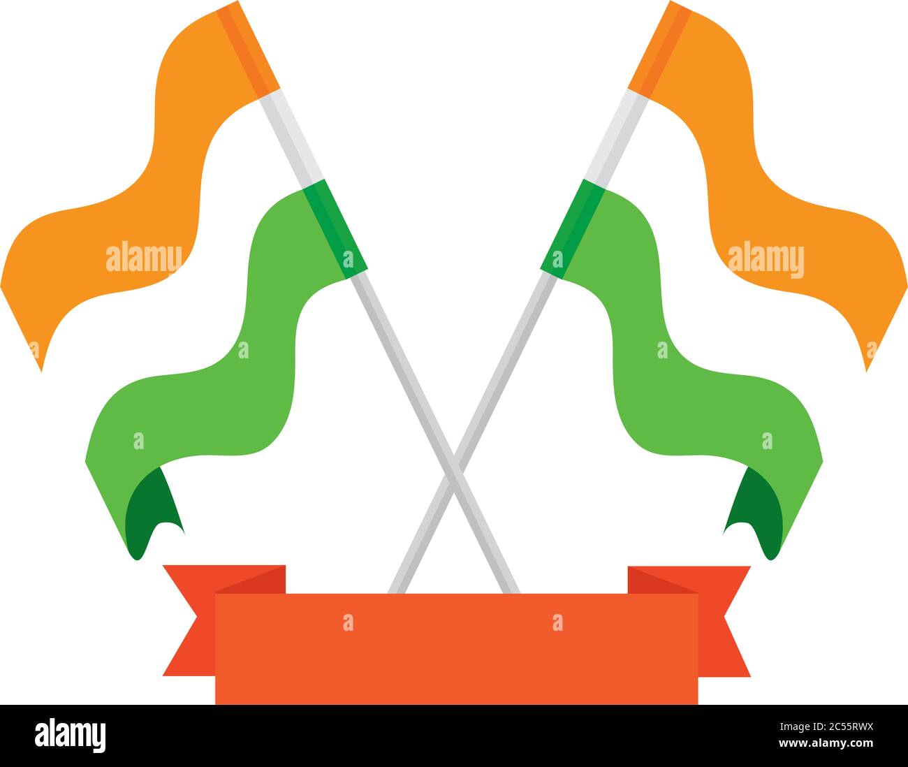 india flags, the national flags of india with ribbon on white ...