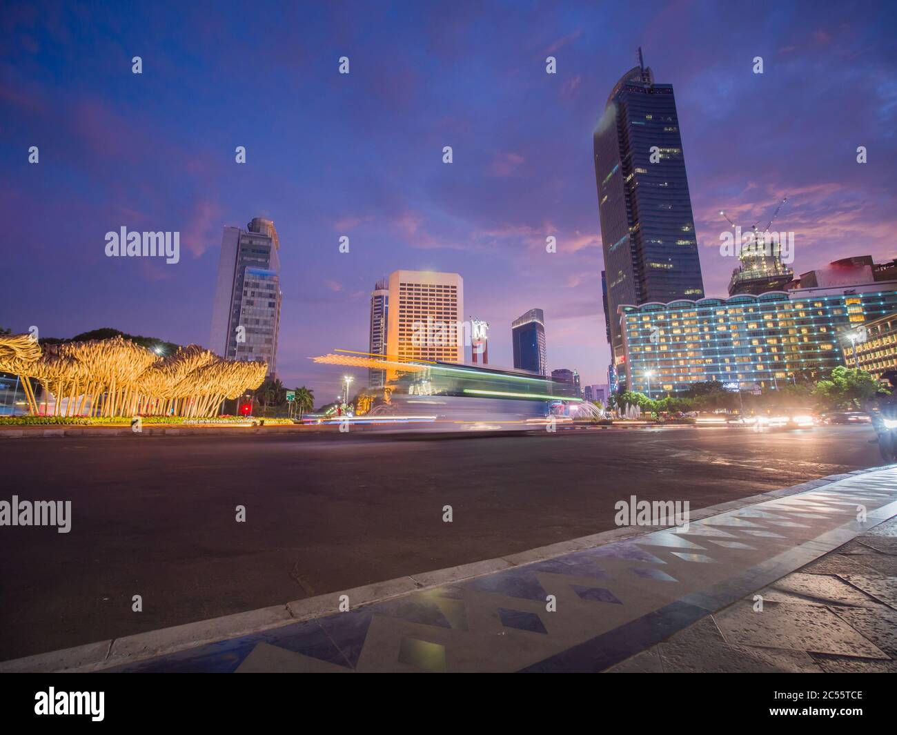 Jakarta night illuminated traffic street hi-res stock photography and ...