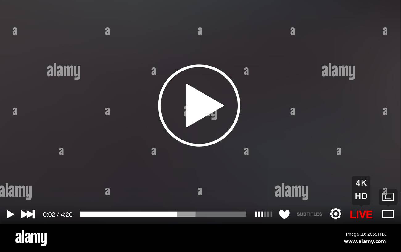 Video Player Window with Menu and Buttons Panel Vector Stock Vector ...