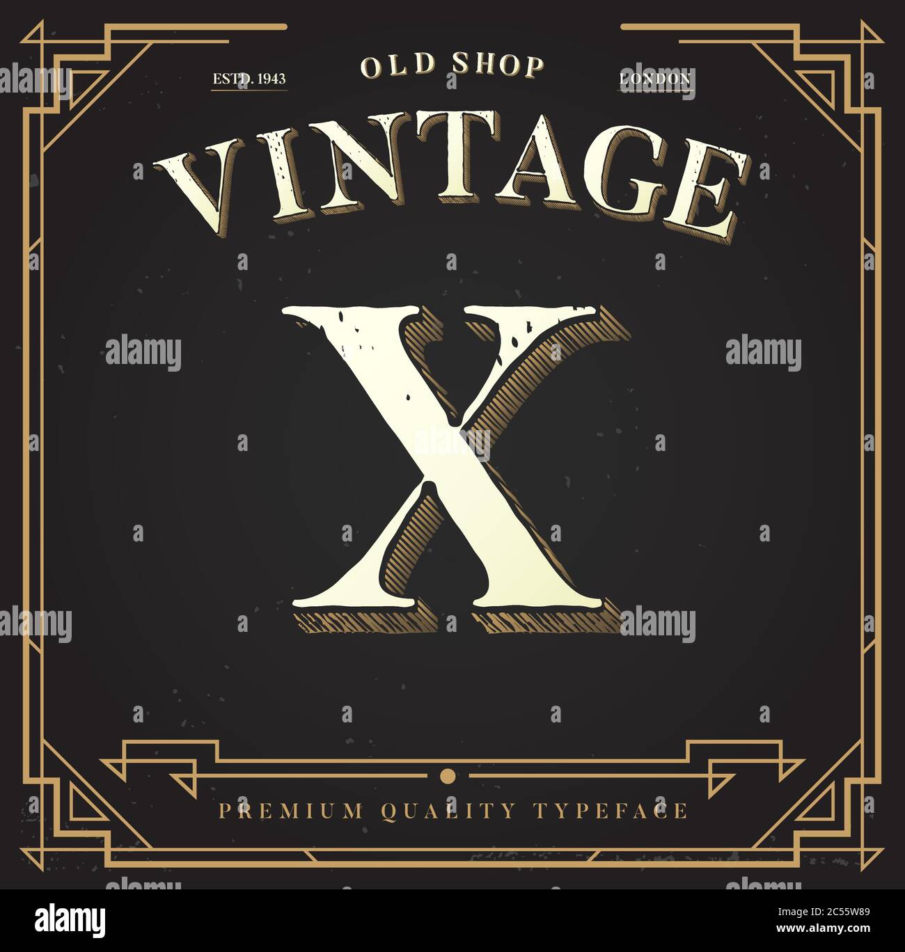 Alphabet Vector Font. Letter with Classy Stylish Background Stock ...