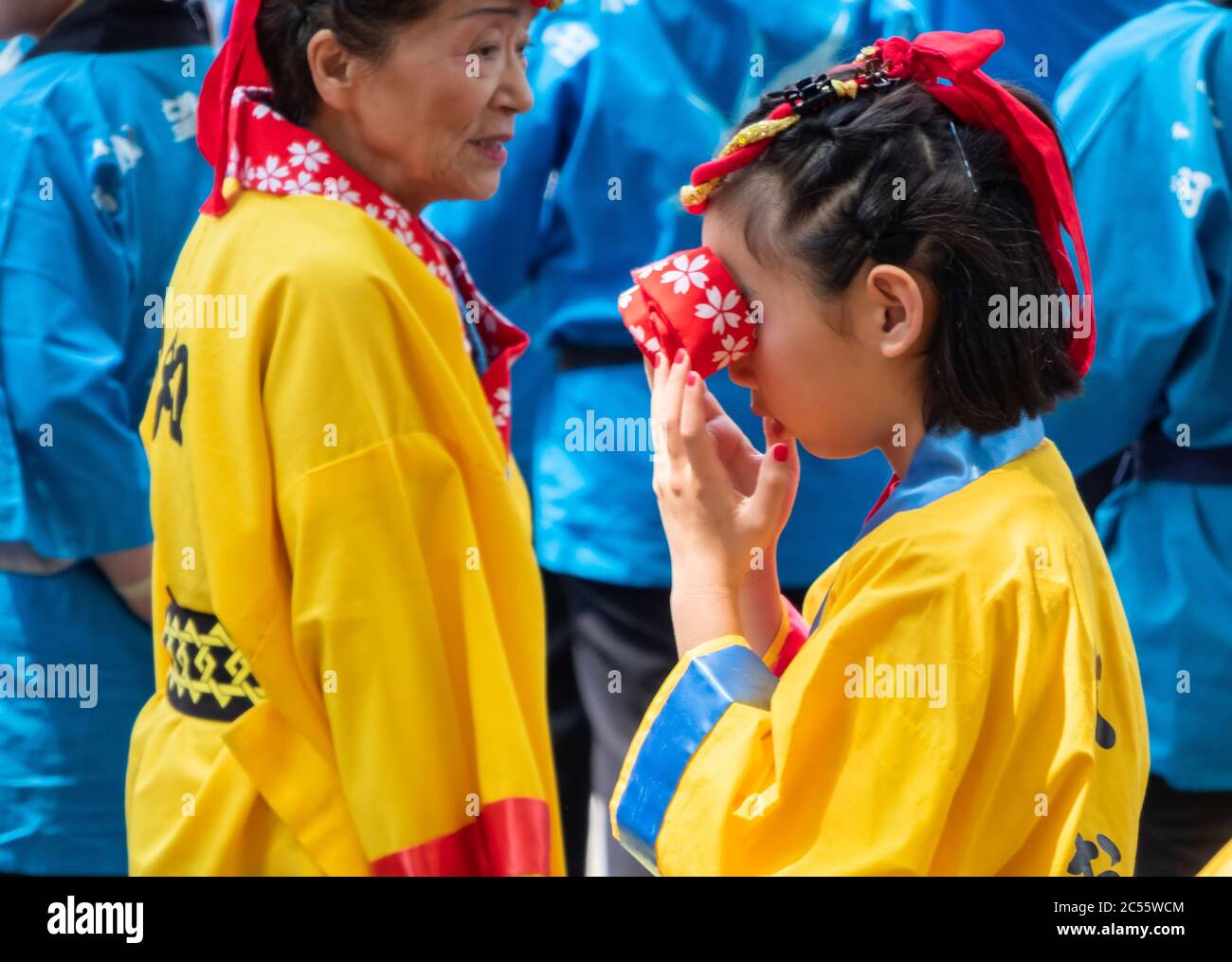 Young children participants of the Shibuya Kagoshima Ohara Matsuri ...