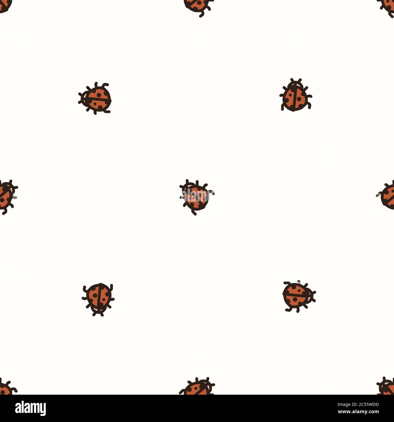 Seamless background ladybug beetle gender neutral baby pattern. Simple ...