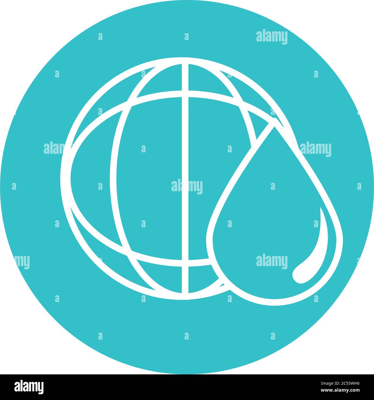 world water drop nature liquid blue block style icon vector ...