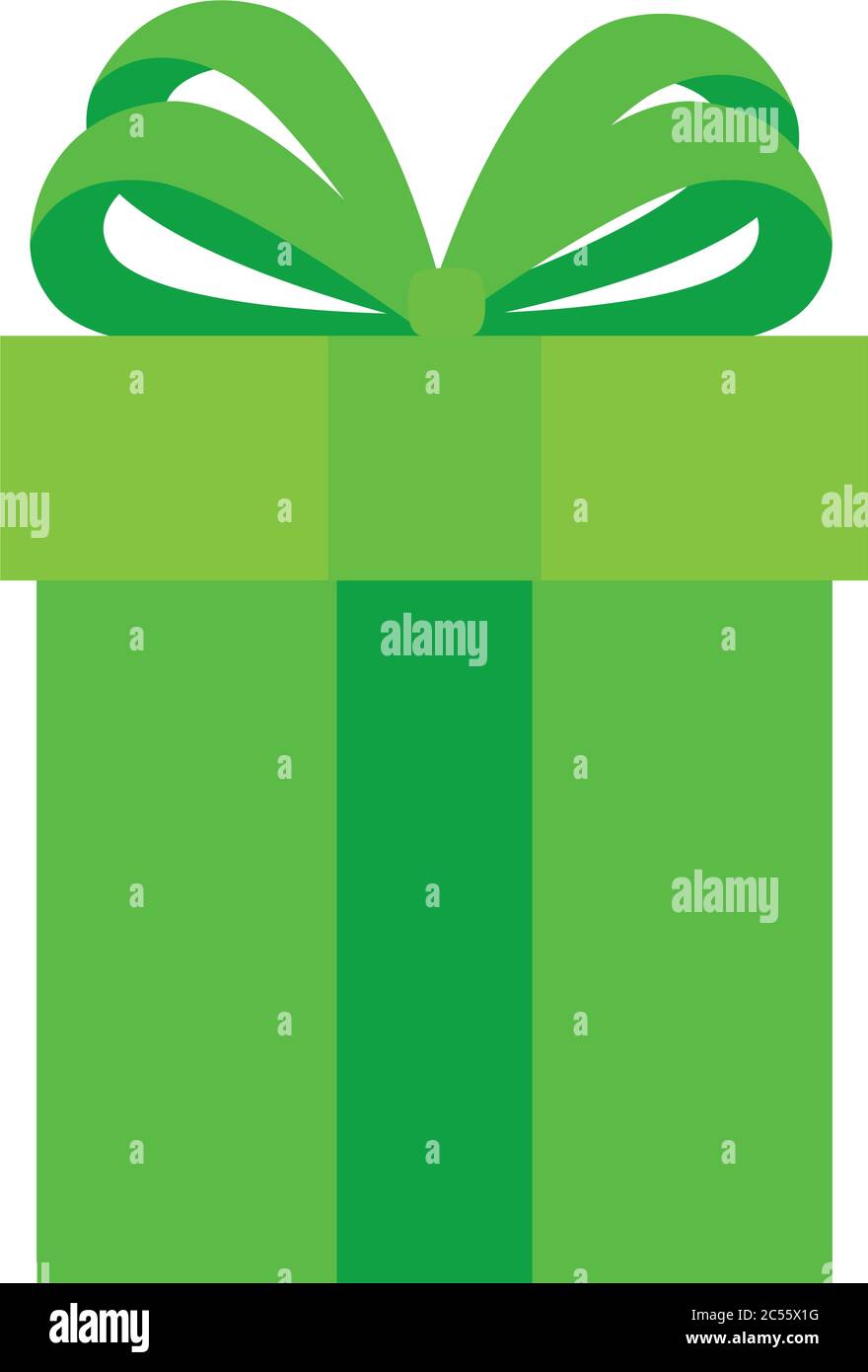 gift box present green color on white background Stock Vector Image ...