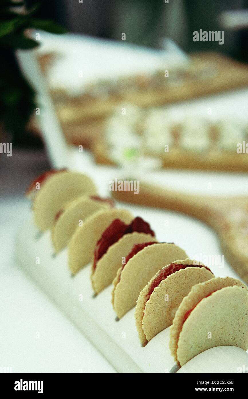 Vertical picture of snacks in a finger food buffet Stock Photo - Alamy