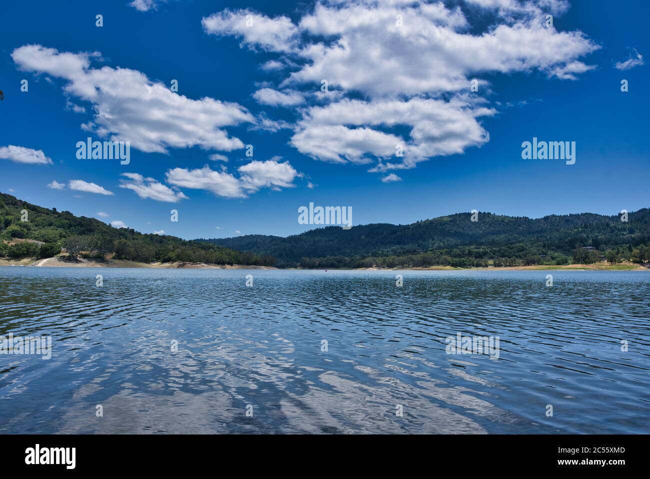 Lake in Lexington Reservoir County Park in USA Stock Photo - Alamy