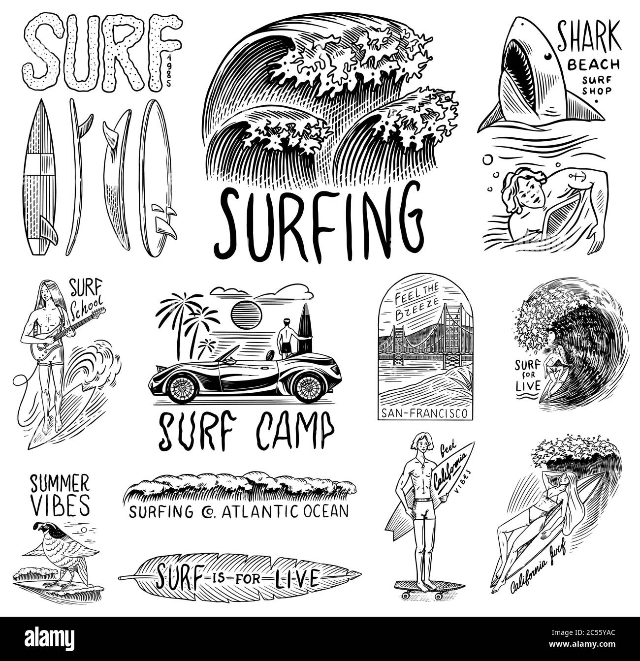 Vintage Surfboard Logo