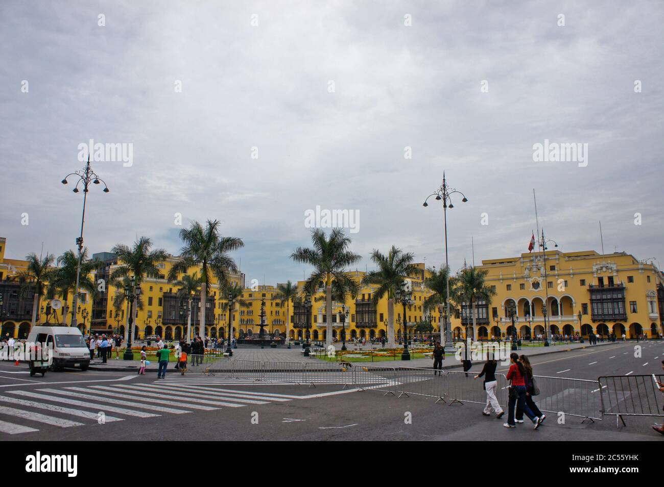 Old city street view, Lima, Peru Stock Photo - Alamy