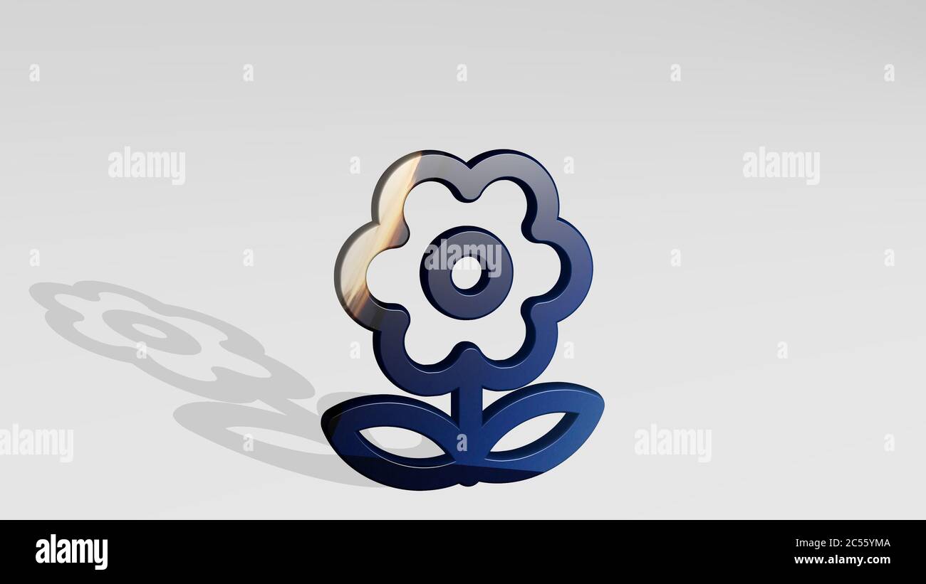 FLOWER casting shadow from a perspective. A thick sculpture made of ...