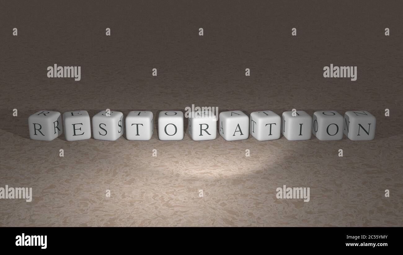 Restoration built by dice letters and color crossing for the related ...