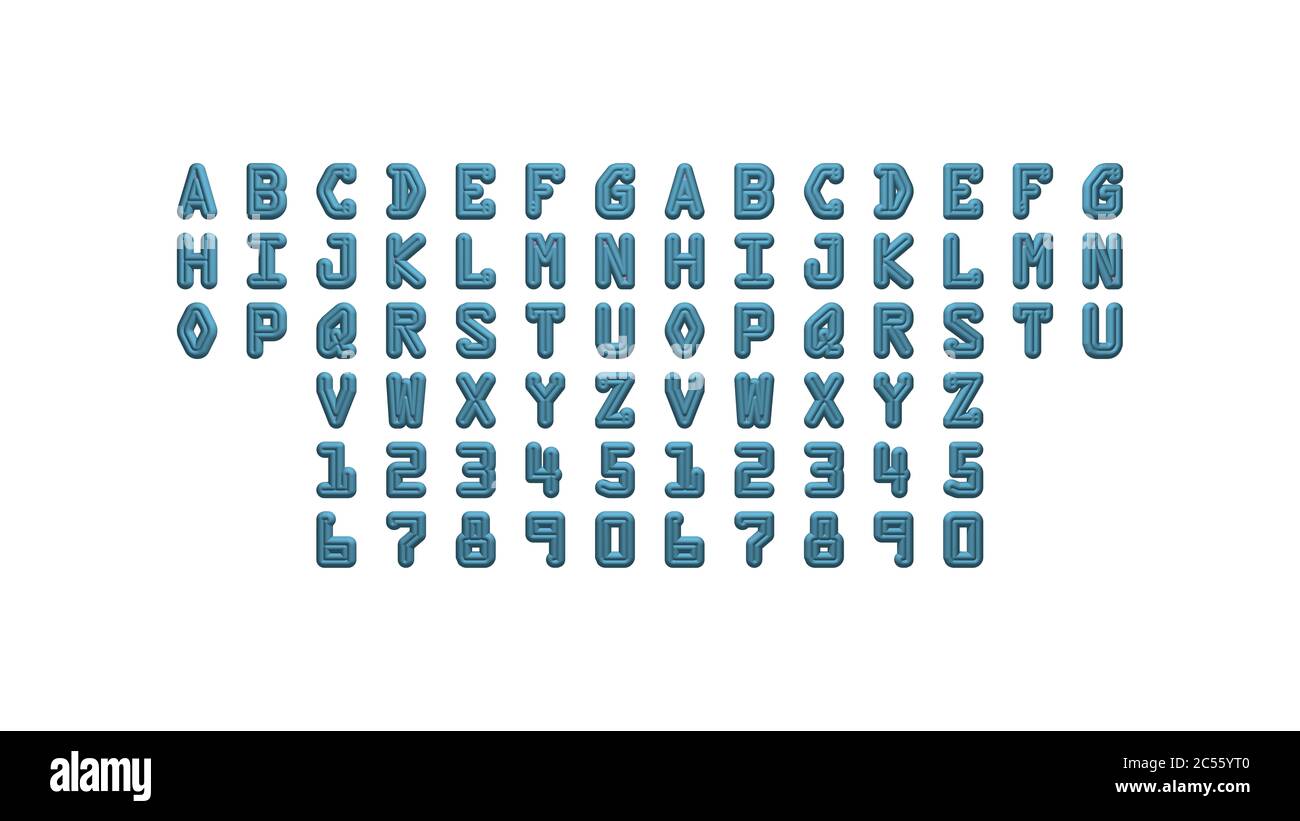 3D alphabets and numbers with matching perspectives on each side for ...