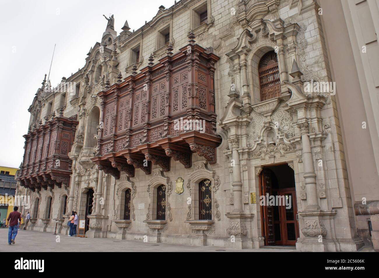 Old city street view, Lima, Peru Stock Photo - Alamy