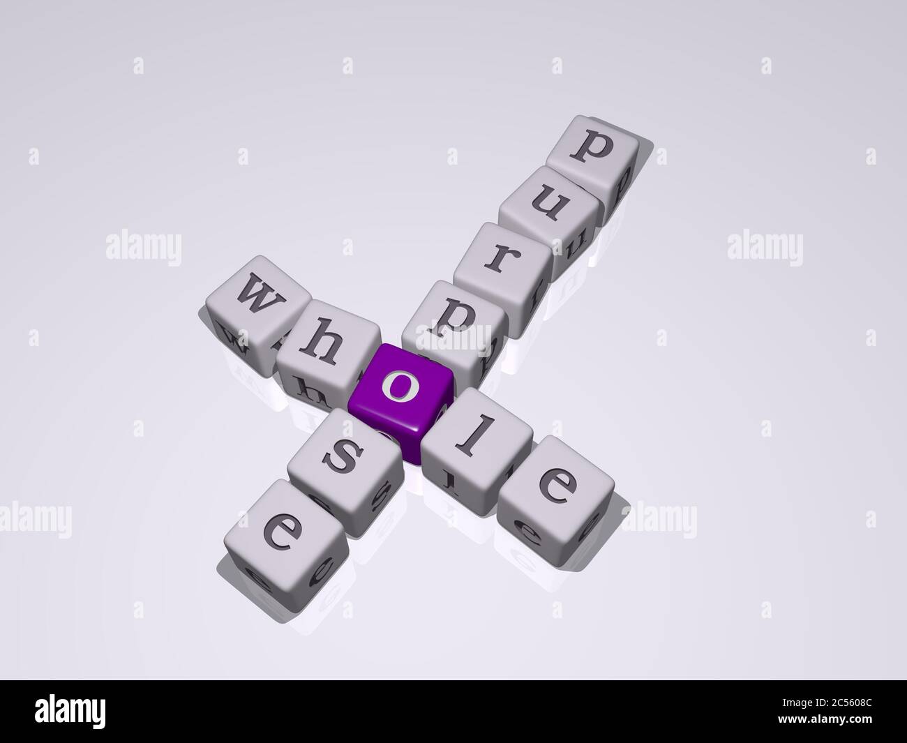 WHOLE PURPOSE combined by dice letters and color crossing for the ...