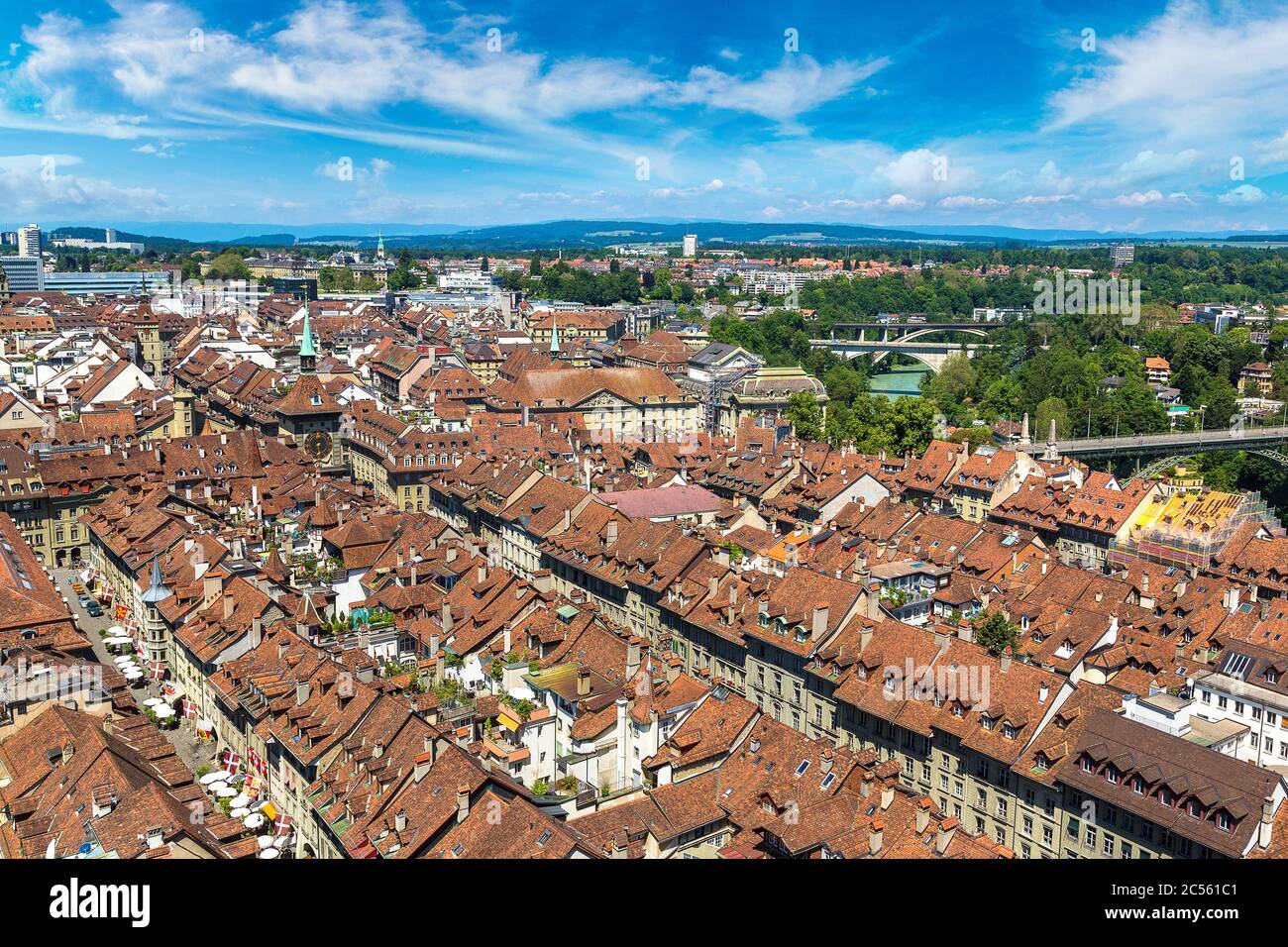 Panoramic view of Bern in a beautiful summer day, Switzerland Stock ...