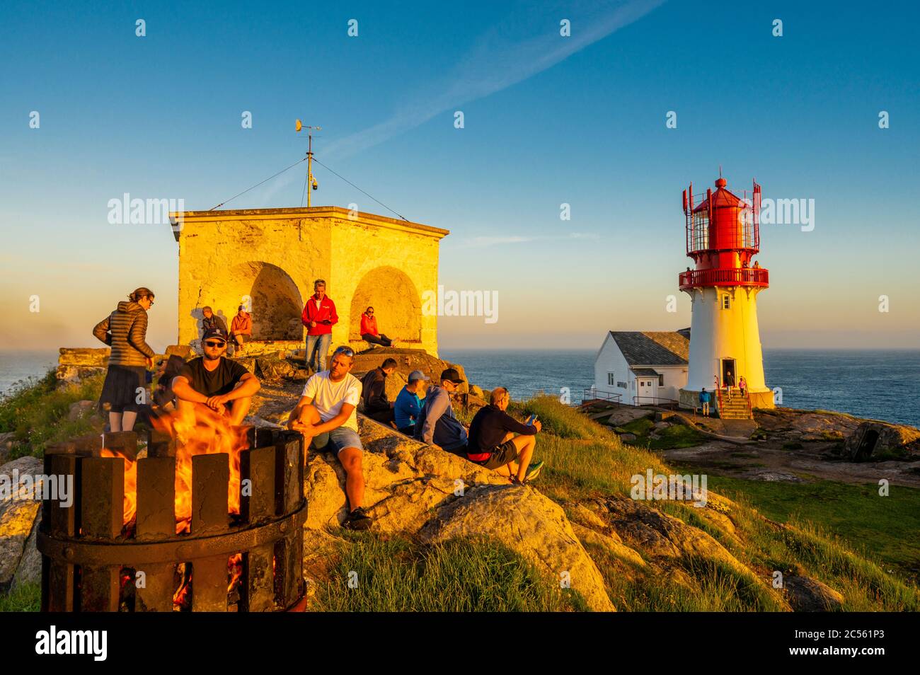 One of Norway´s most famous lighthouses on the most southern part of ...