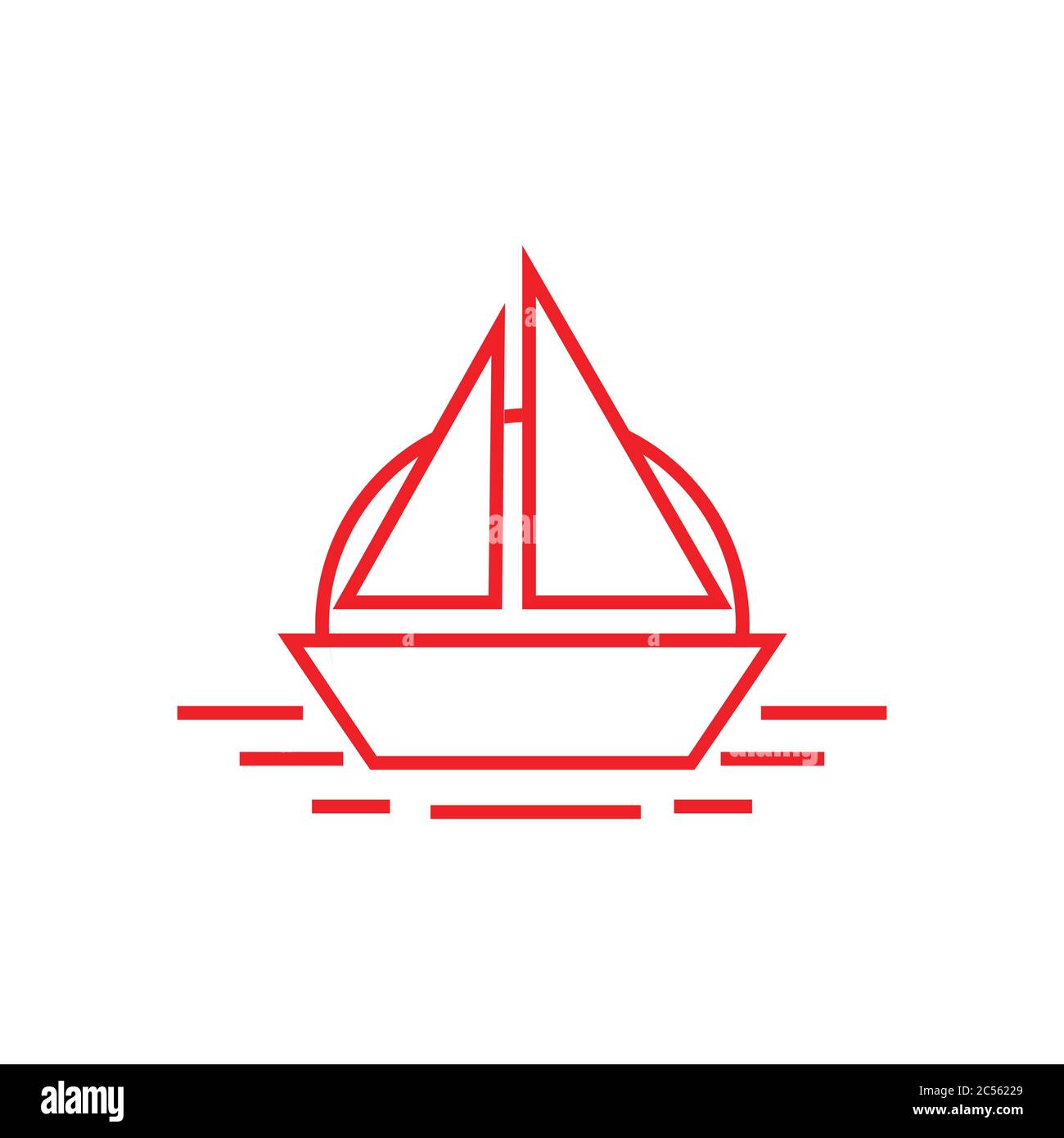 Sailboat vector illustration linear Cut Out Stock Images & Pictures - Alamy
