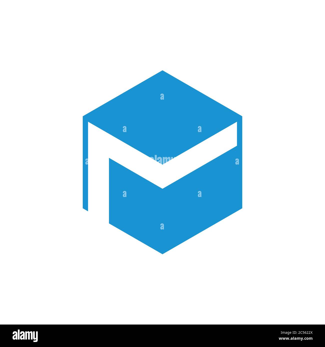 letter m box hexagonal logo vector Stock Vector Image & Art - Alamy