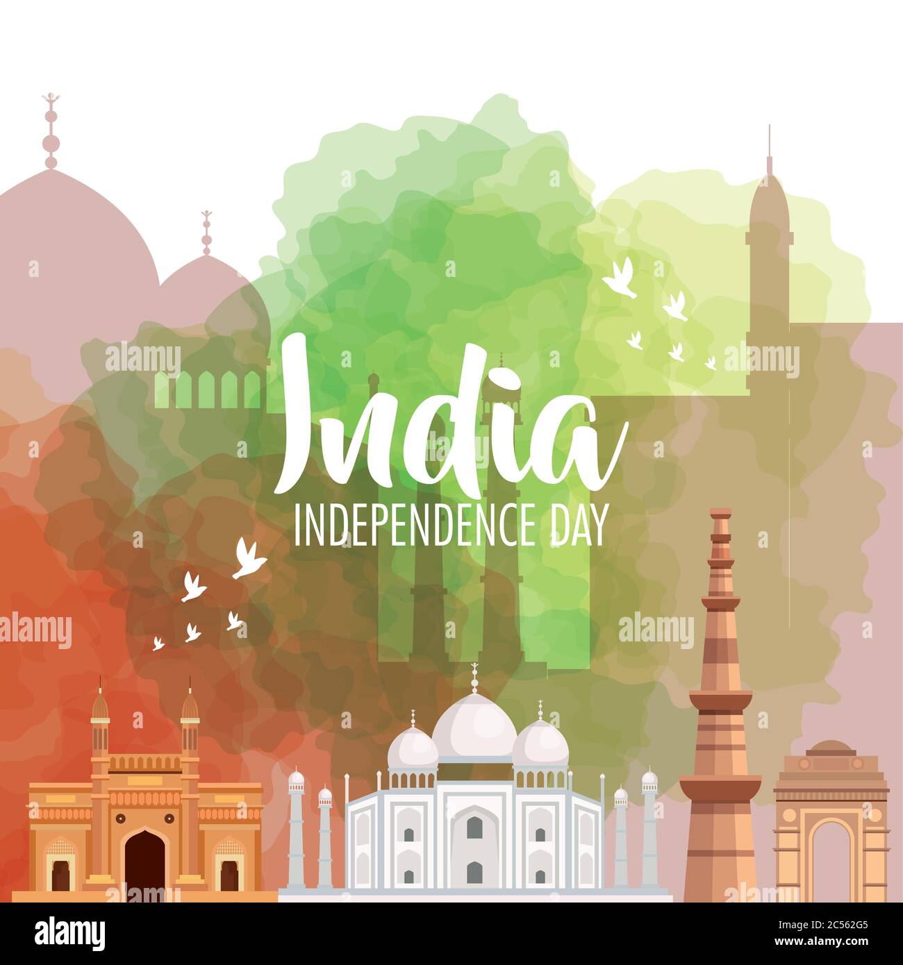 Indian historical monuments Stock Vector Images - Alamy