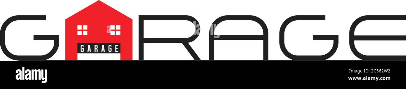 garage house simple geometric text logo vector Stock Vector Image & Art ...