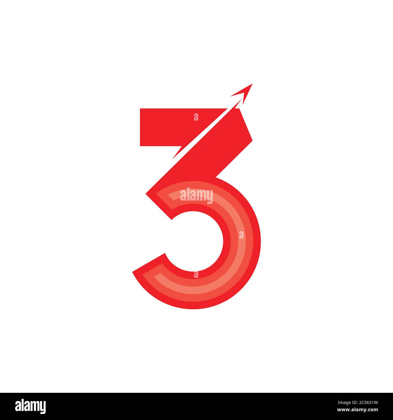 number 3 simple geometric motion arrow logo vector Stock Vector Image ...