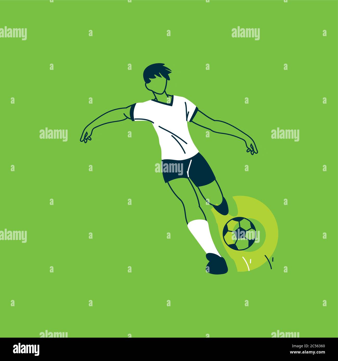 soccer player running with soccer ball vector illustration design Stock ...