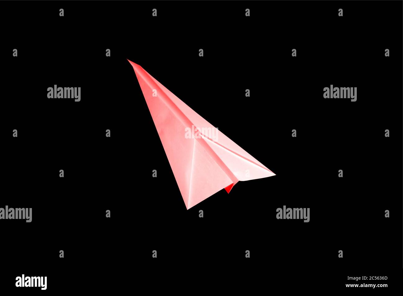 Illustration of a red paper airplane isolated on a black background ...