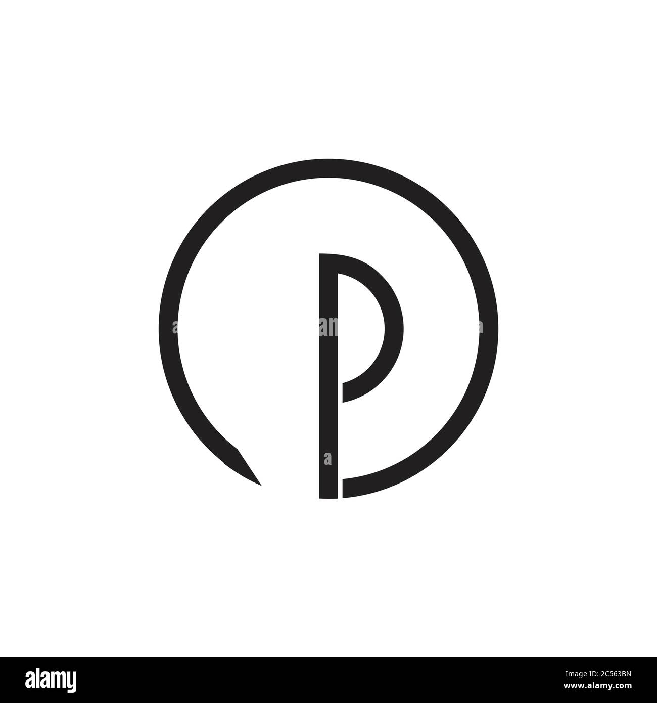 letter p loop logo vector Stock Vector Image & Art - Alamy