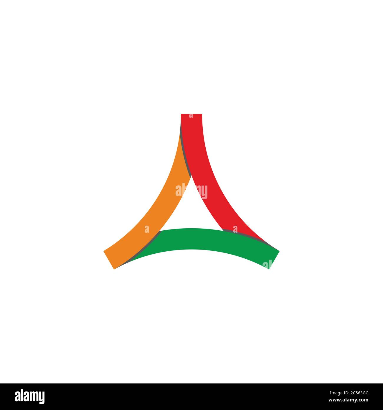 linked colorful geometric triangle ribbon symbol vector Stock Vector ...