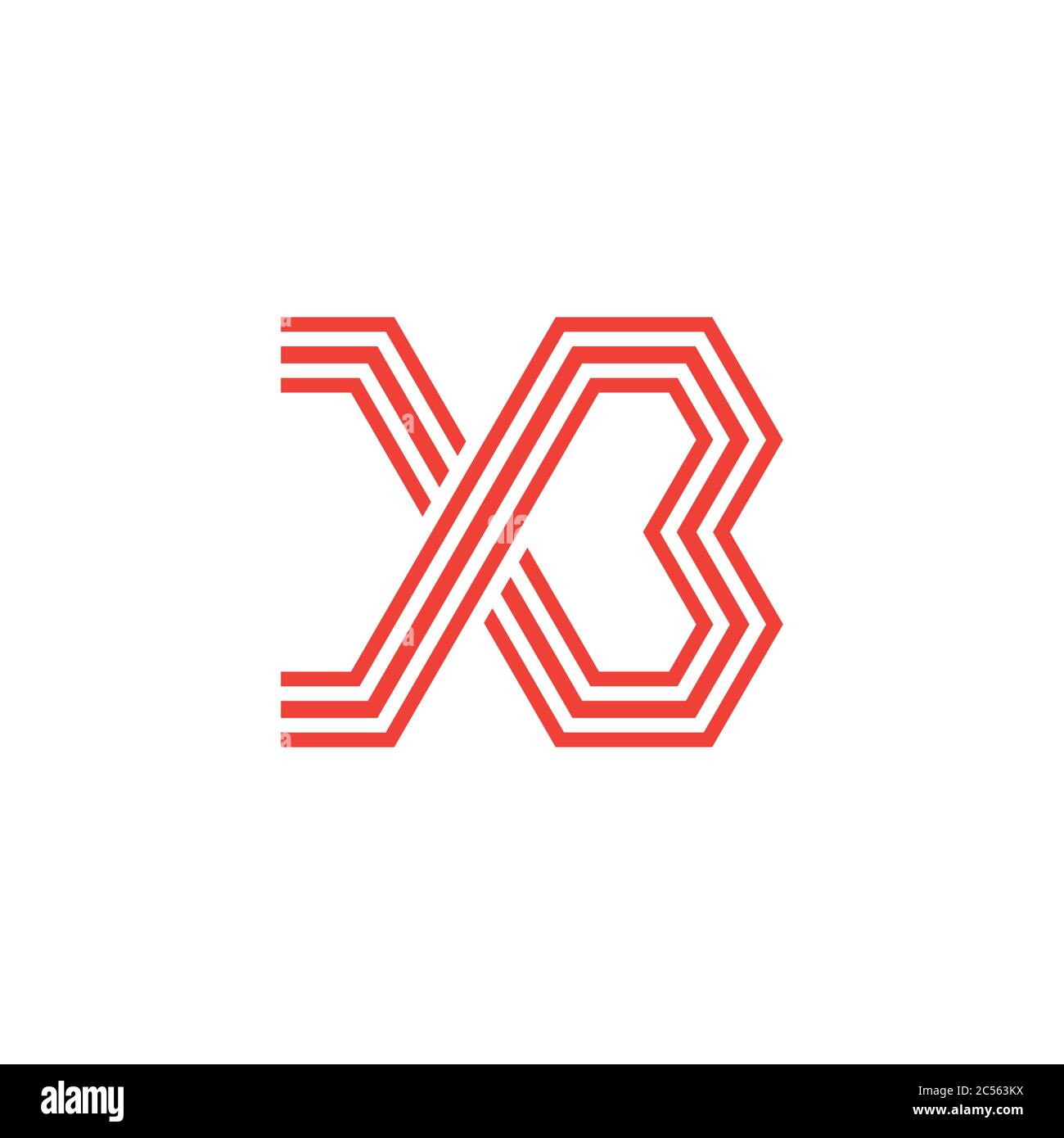 letter xb stripes geometric line symbol logo vector Stock Vector Image ...