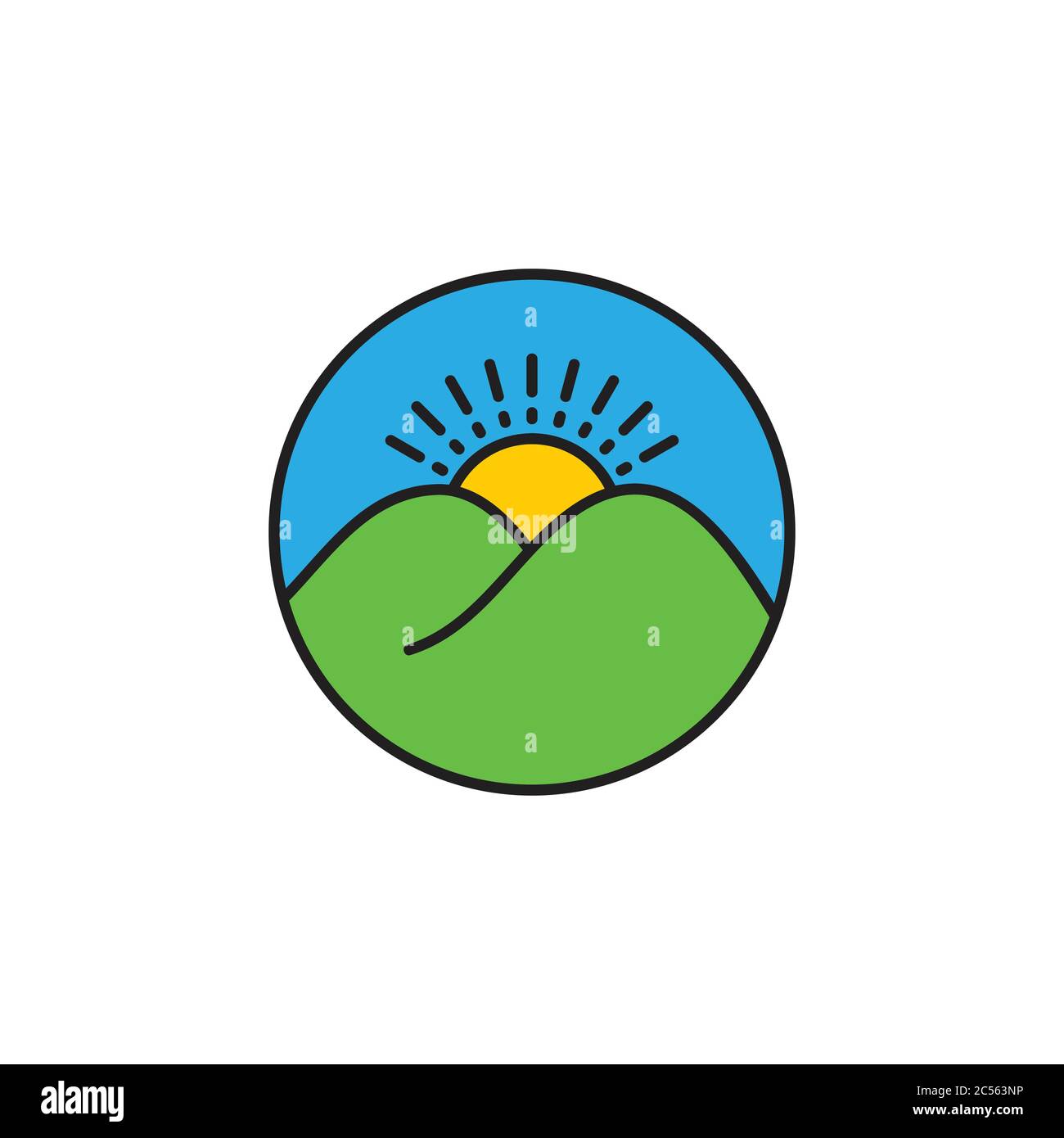 Mountain Sun Clip Art