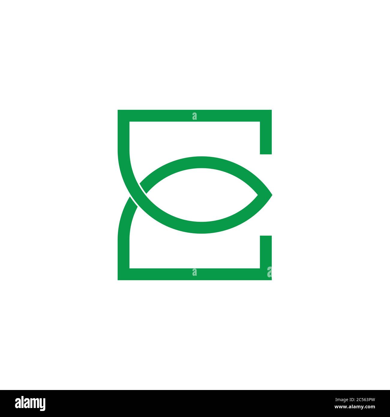 letter e abstract leaf line geometric design vector Stock Vector Image ...