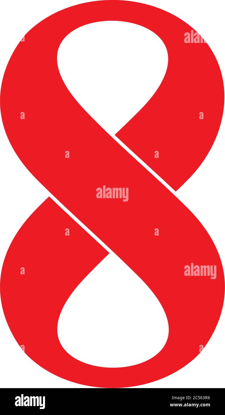 number 8 infinity curves overlapping design symbol logo vector Stock ...