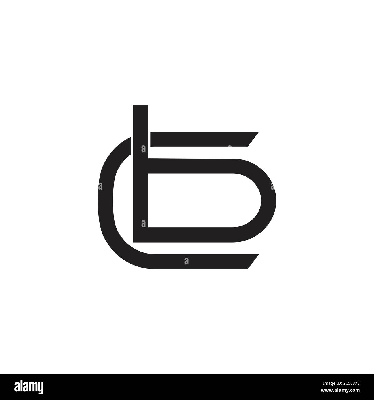 letter cb simple linked geometric symbol vector Stock Vector Image ...