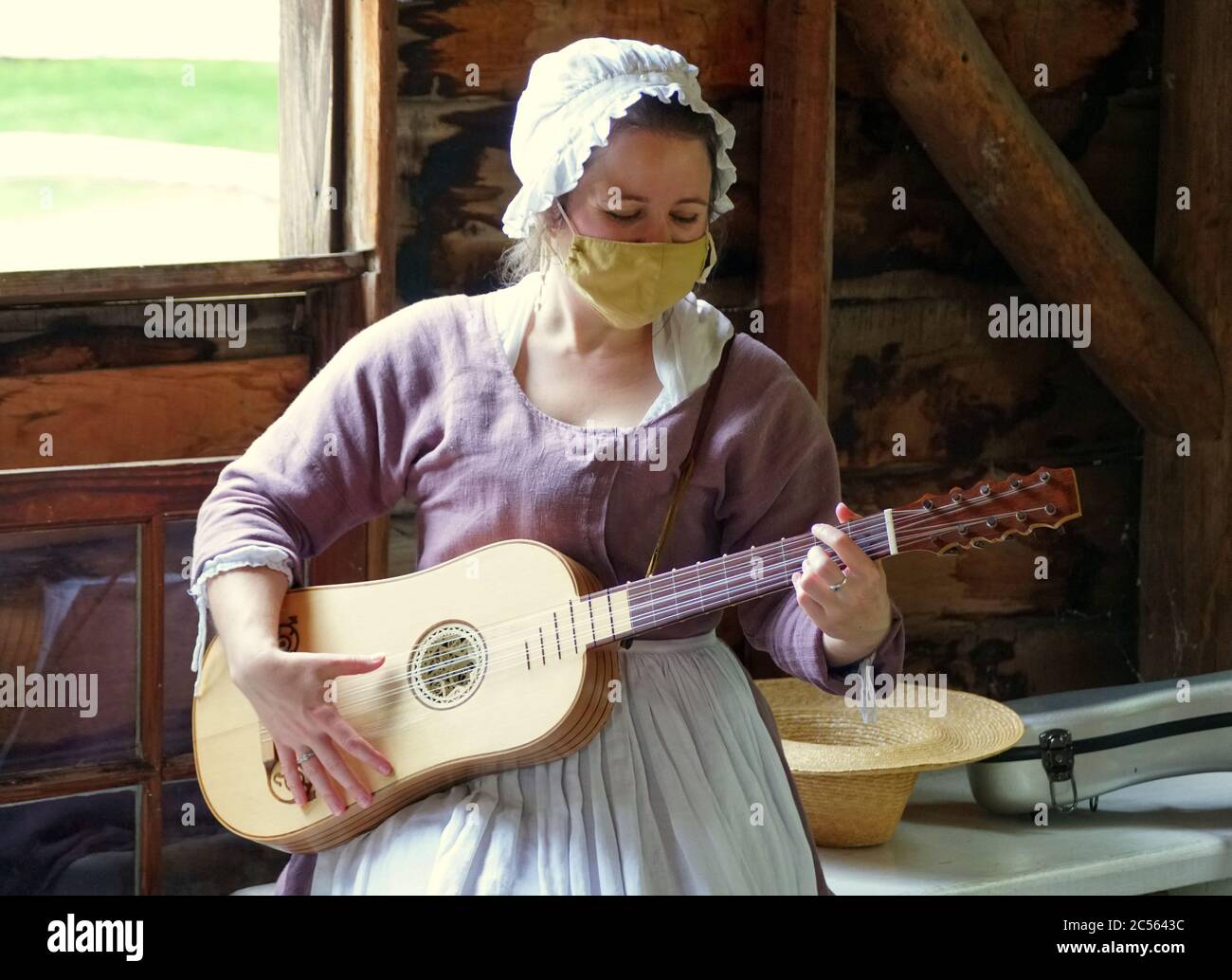Williamsburg, Virginia, U.S.A - June 30, 2020 - A lady in colonial ...