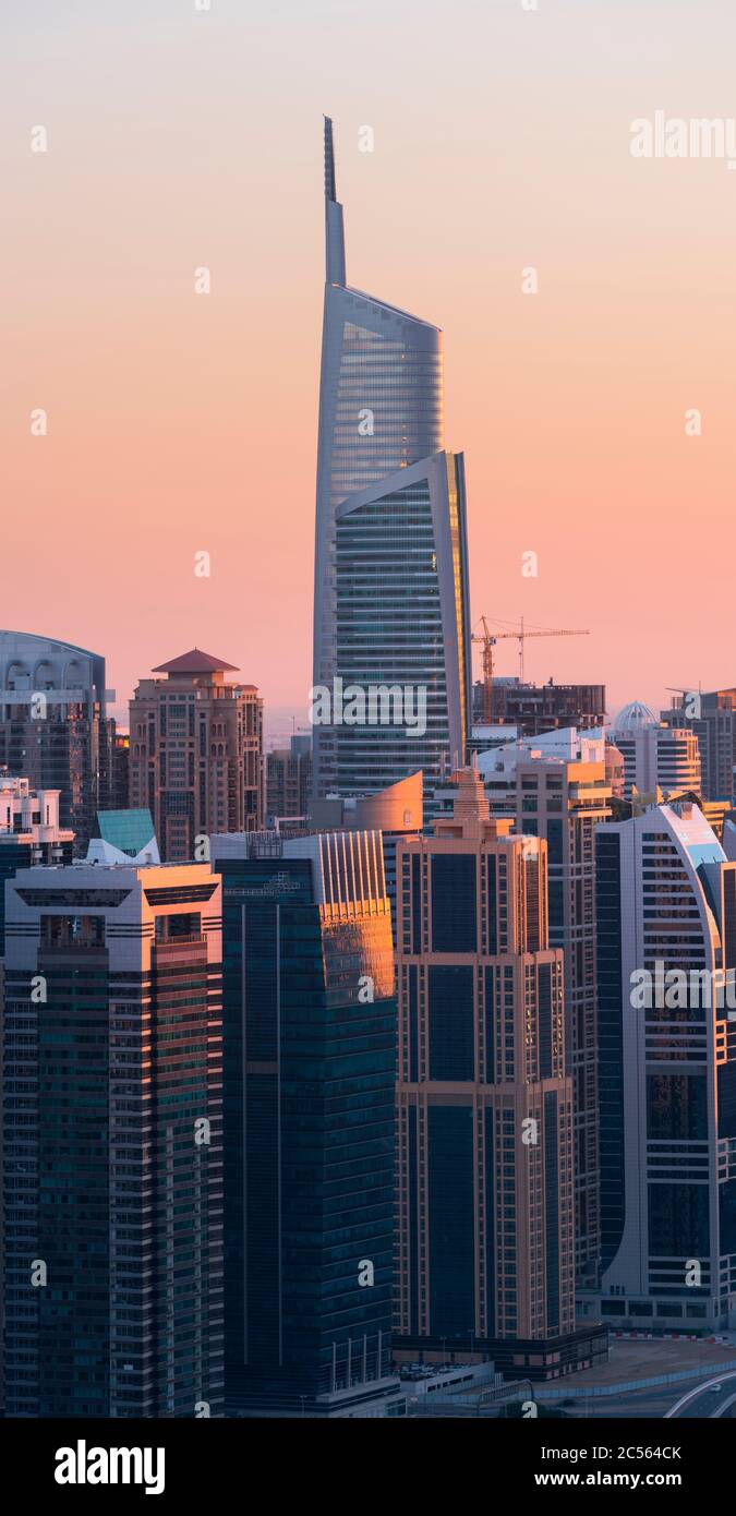 Jumeirah Lake Towers from the Dubai Marina, Almas Tower, Dubai, United ...