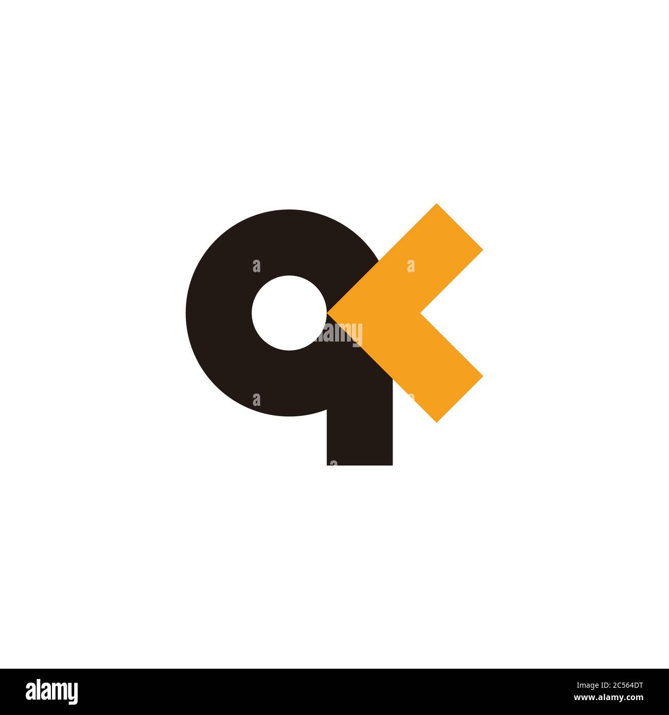 abstract letter qk simple arrow colorful target symbol vector Stock ...