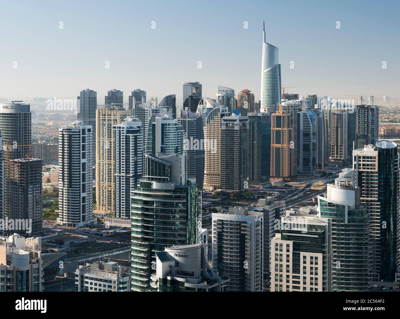 Jumeirah Lake Towers from Dubai Marina, Almas Tower, Sheikh Zayed Road ...