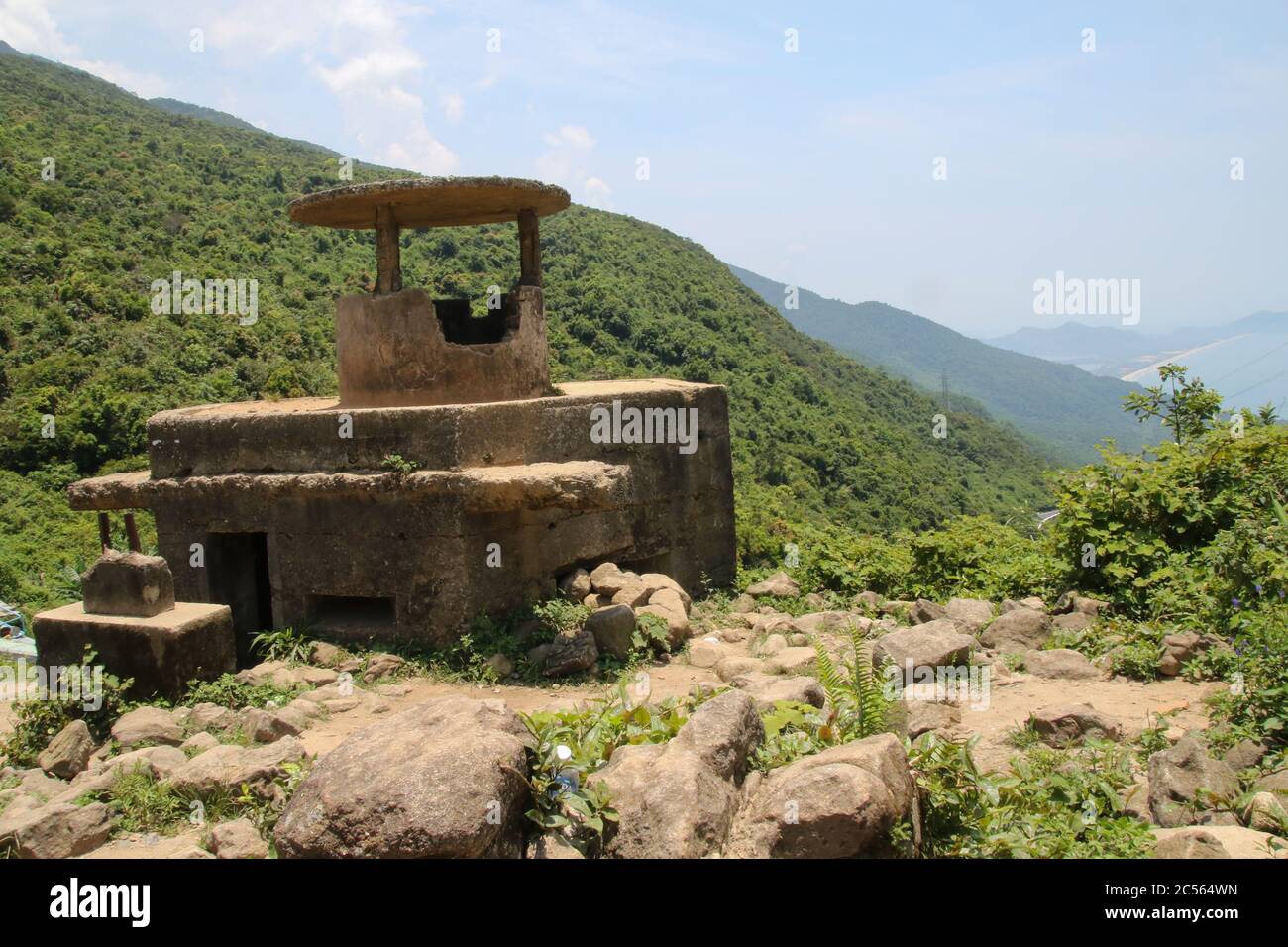 US army bunkers, old French Fort along Hai Van Pass, Central Vietnam ...