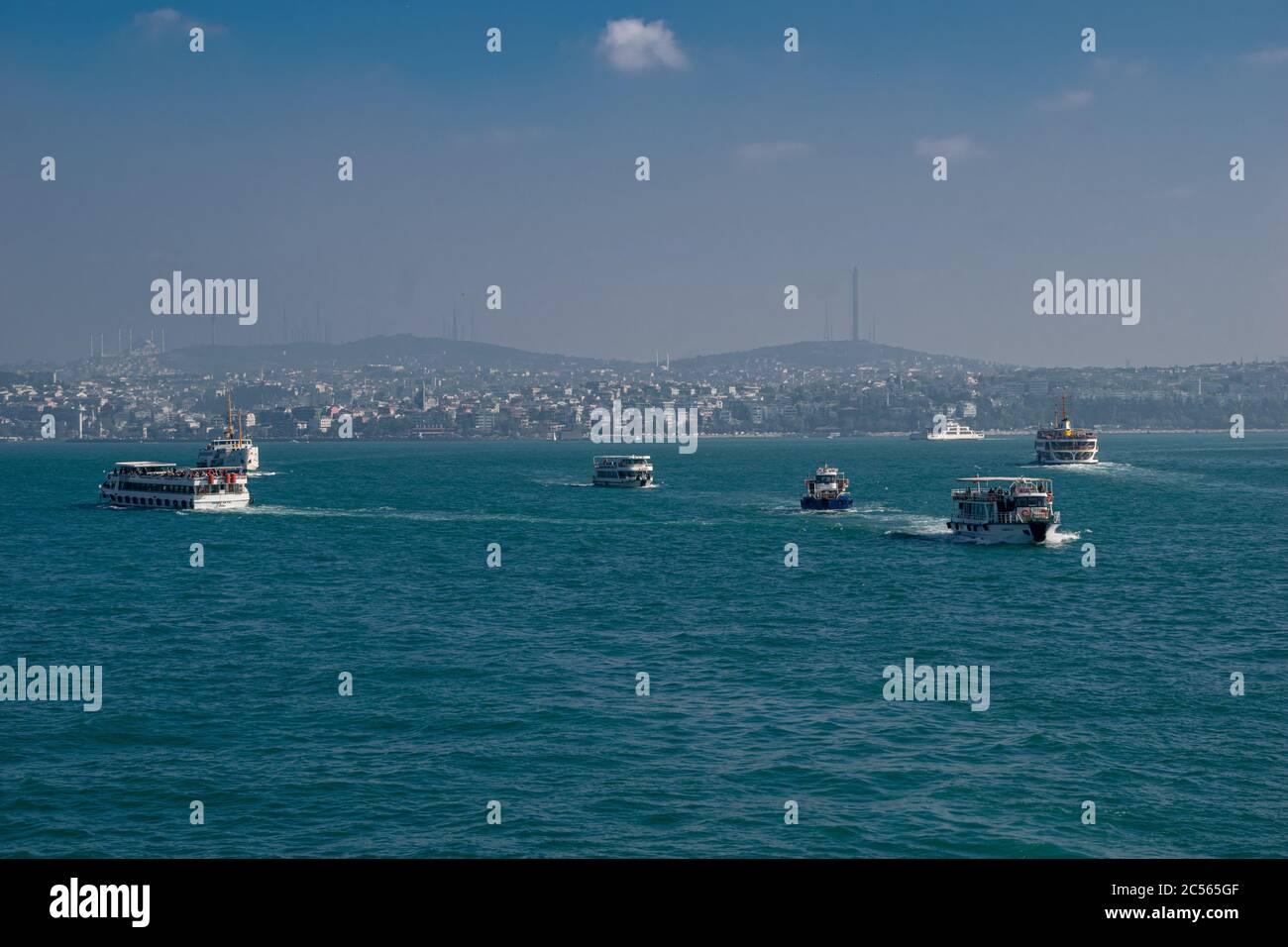 PANORAMIC VIEW FROM BOATS IN ISTANBUL PORT, TURKEY 2019 Stock Photo - Alamy