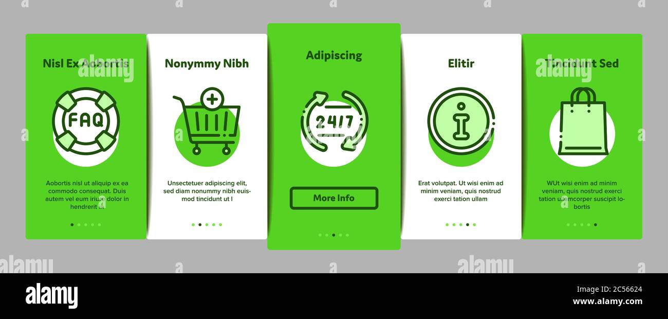 Webshop Internet Store Onboarding Elements Icons Set Vector Stock