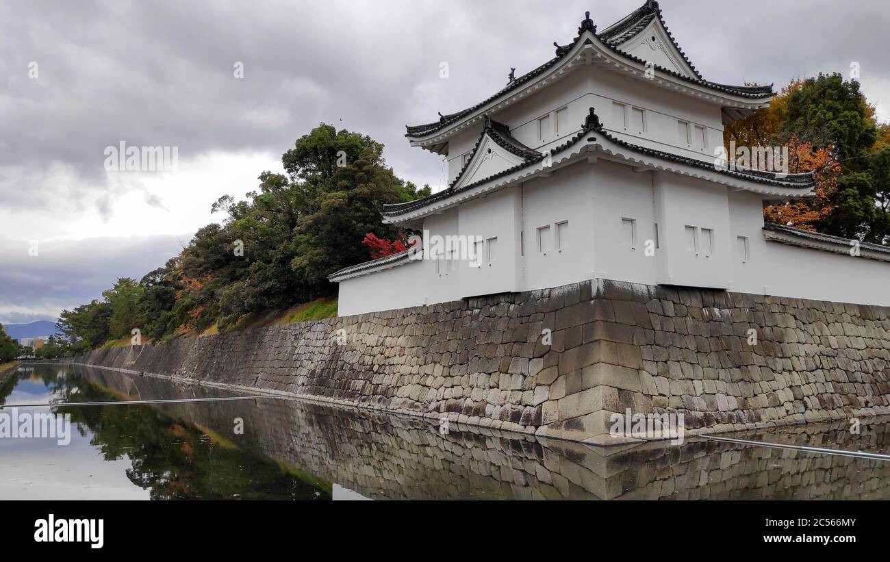 Nijo Castle with colorful fall color in Kyoto, Japan. It is one of the ...