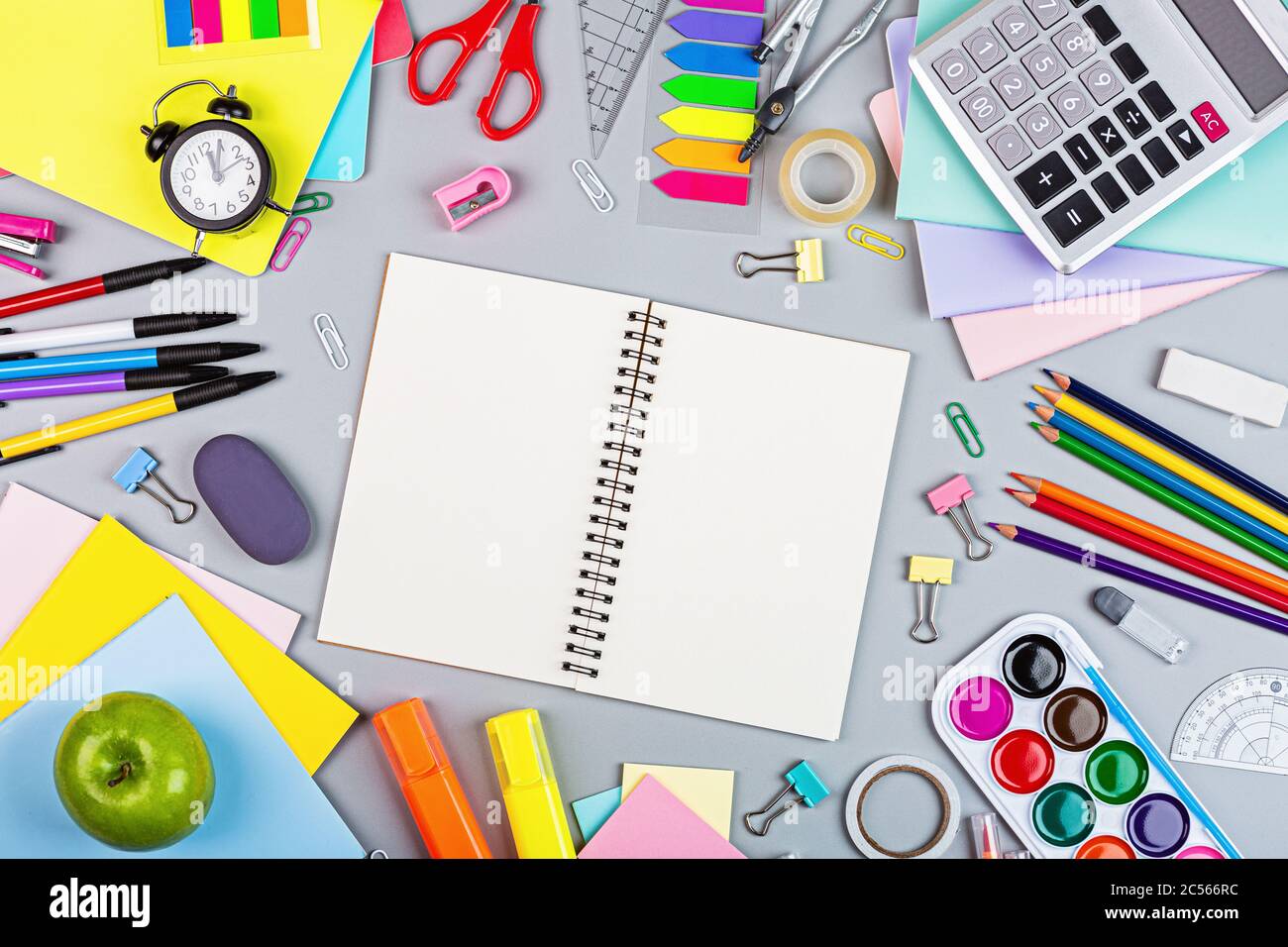 Back to School background with place for text. Collection of school ...