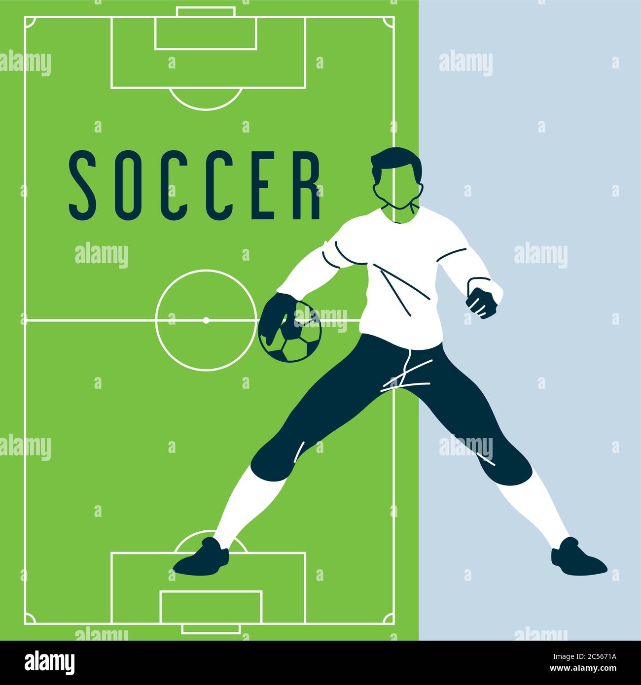 soccer goalkeeper with ball, template vector illustration design Stock ...