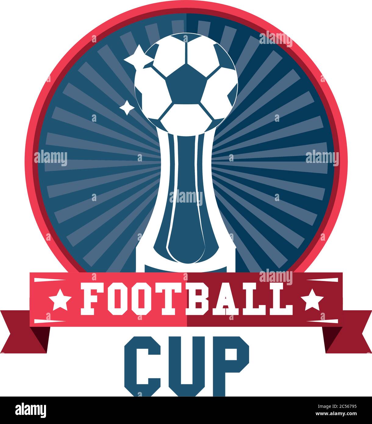 Ball trophy on seal stamp with ribbon detailed style icon design ...