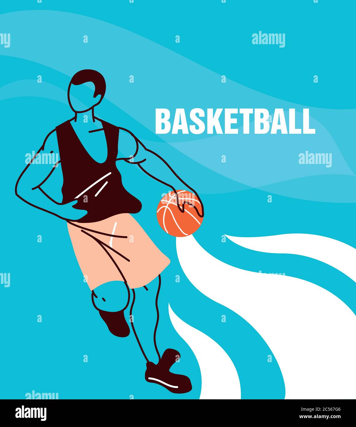 Player man with ball design, Basketball sport hobby competition and ...
